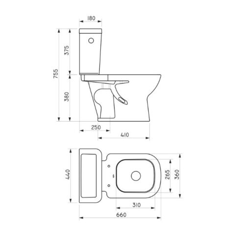 FERRUM - BAR-IN-011-BL - BARI - INODORO LARGO BCO - Sanitarios Gaona