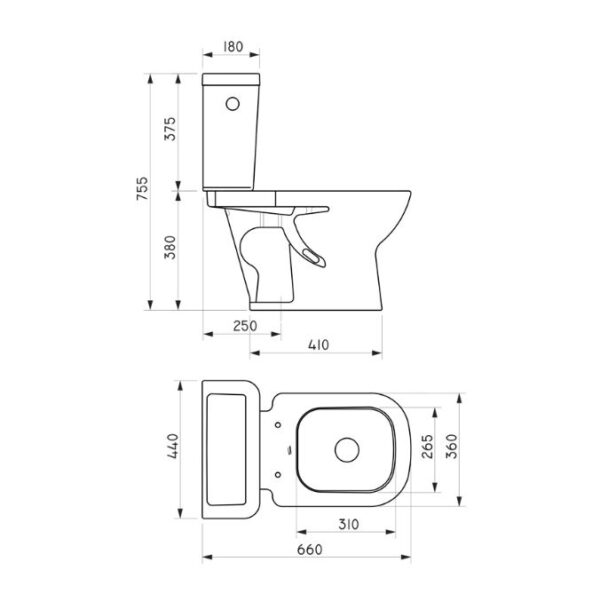FERRUM - BAR-IN-011-BL - BARI - INODORO LARGO BCO - Sanitarios Gaona
