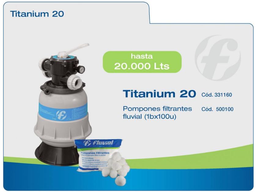 FLUVIAL - L PISCINA - FILTRO TITANIUM 20 - HASTA 20.000 LTS (331160 ...